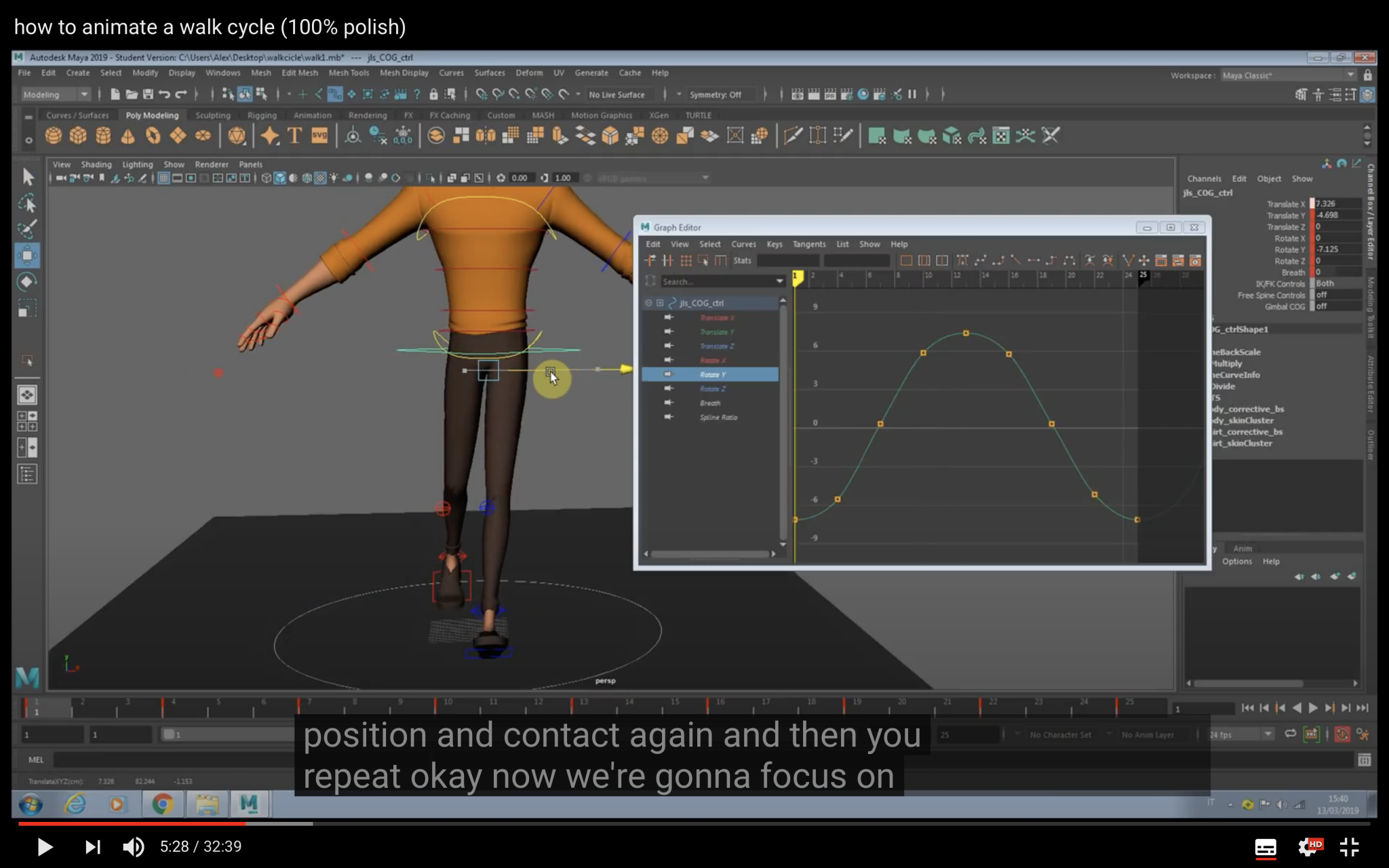 Week 3: whole body walk cycle and constraints | XHong MA 3D computer ...