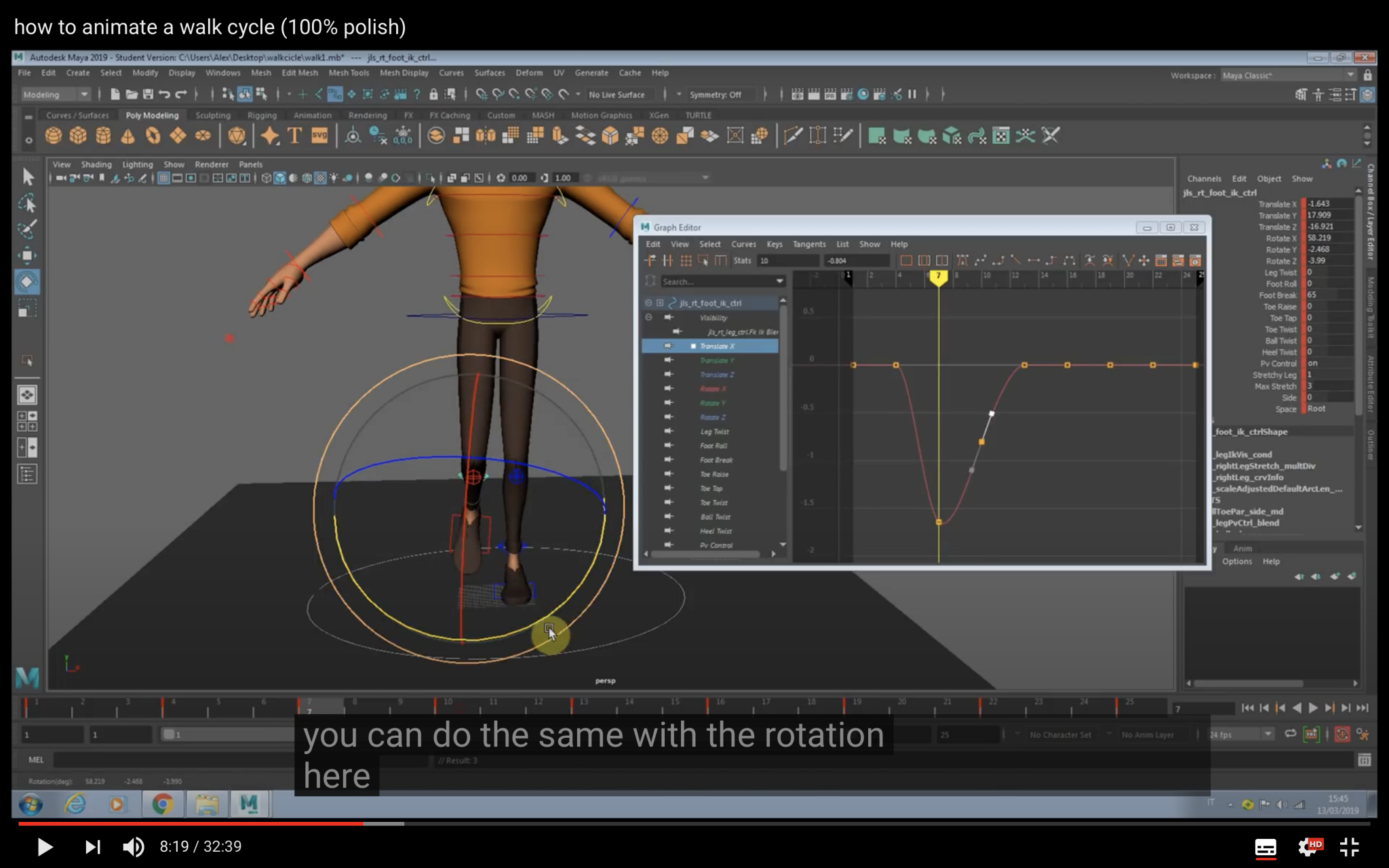 Week 3: whole body walk cycle and constraints | XHong MA 3D computer animation