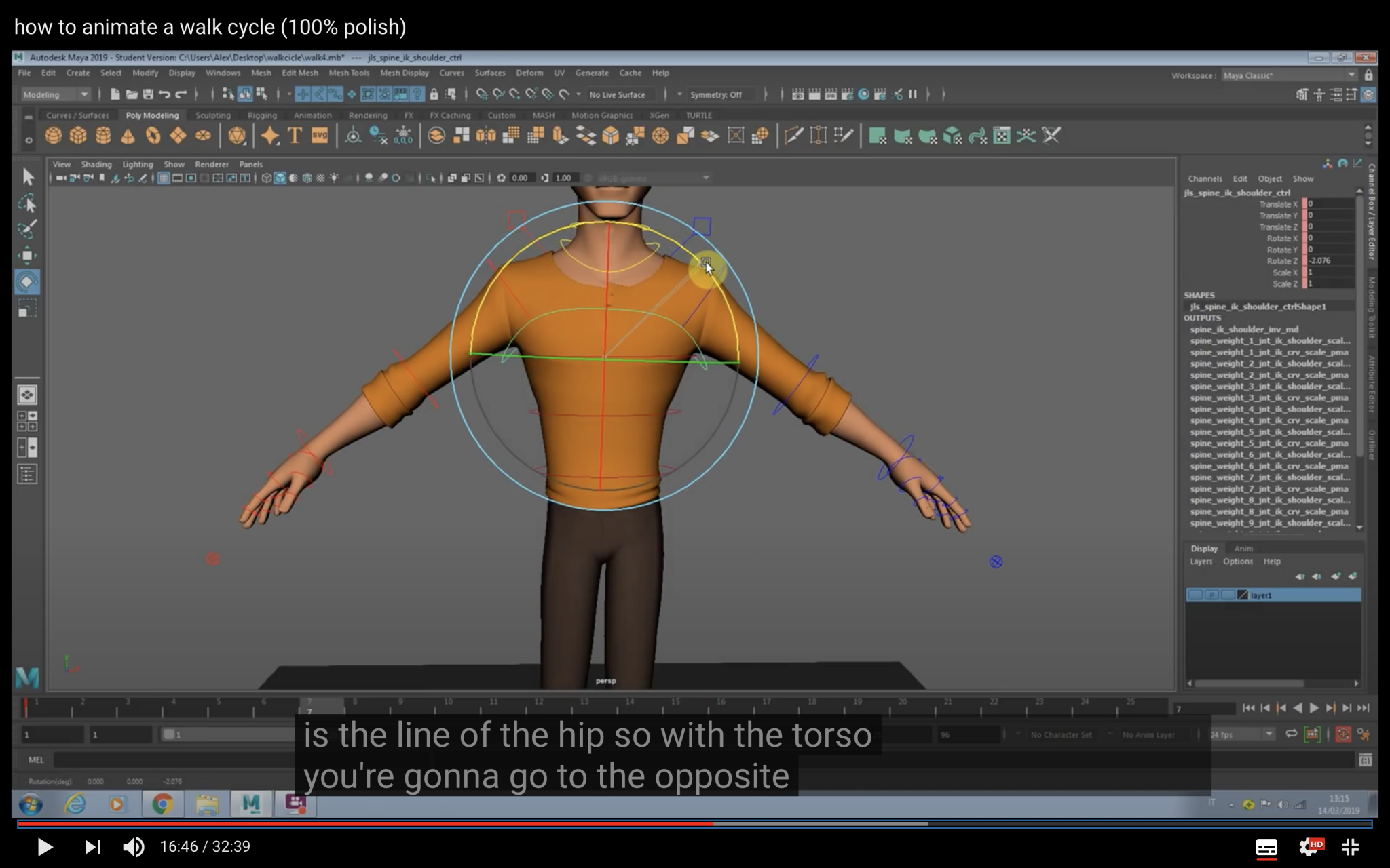 Week 3: whole body walk cycle and constraints | XHong MA 3D computer ...