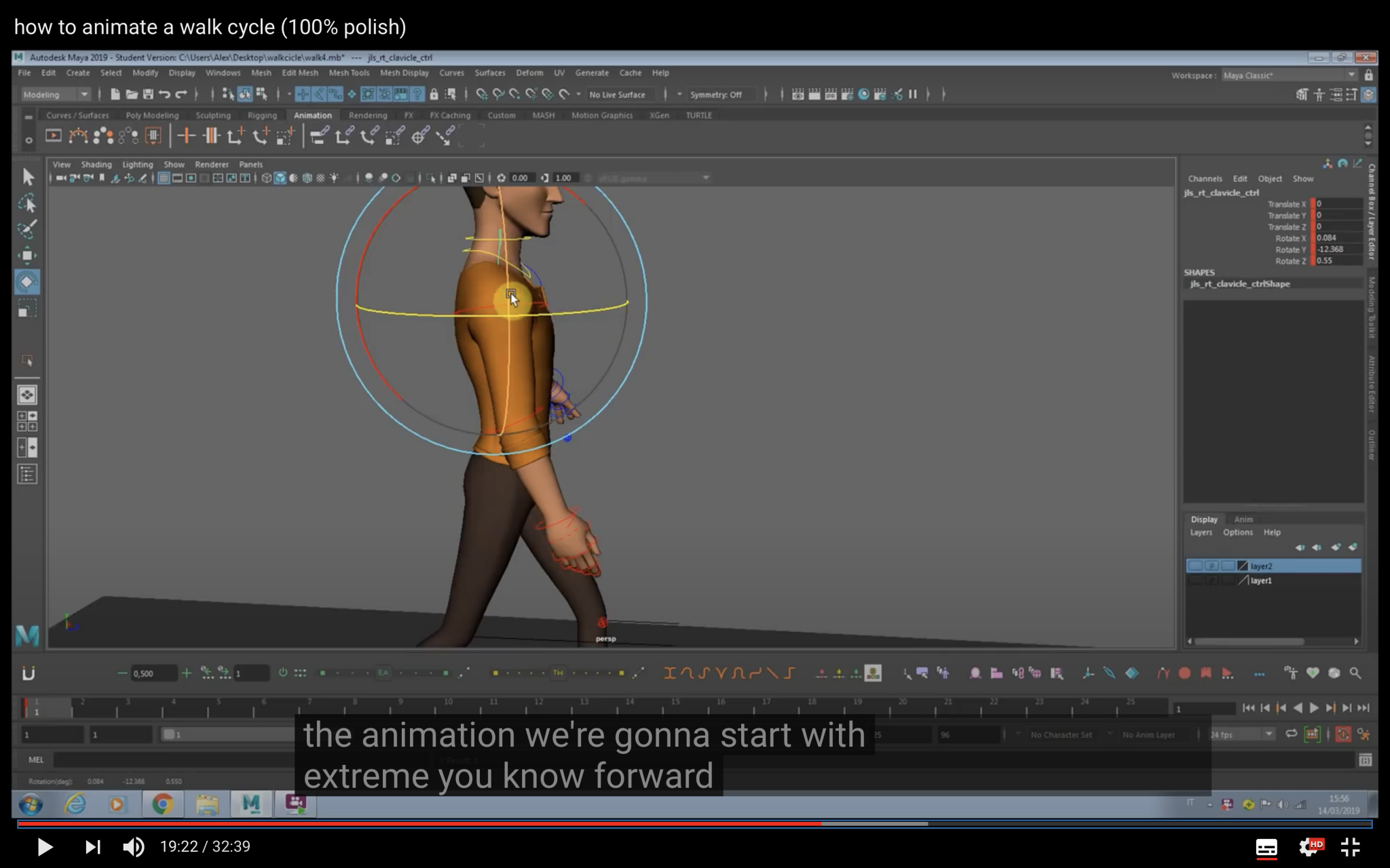Week 3: whole body walk cycle and constraints | XHong MA 3D computer ...